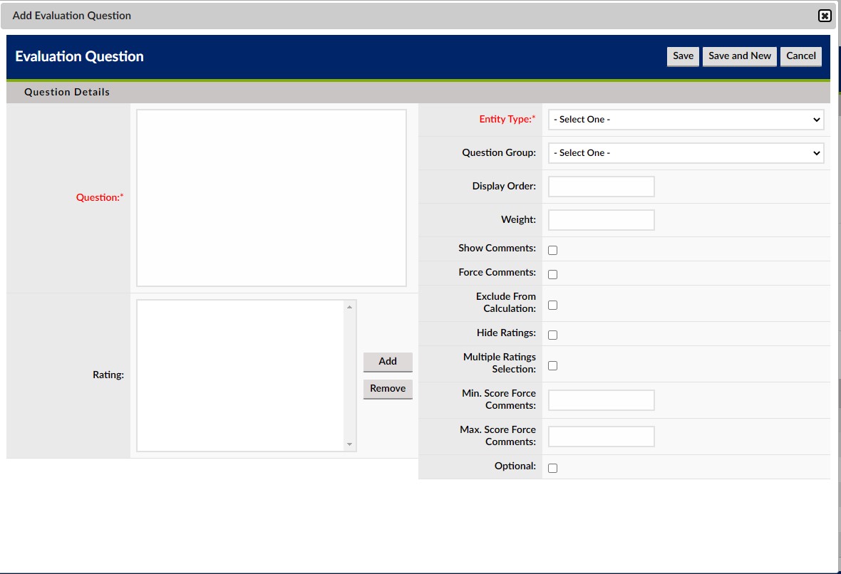 Create an Evaluation
